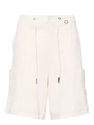 SONGZIO Patchwork Drawstring Shorts - Neutrals