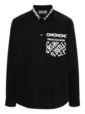 Versace Logo-print Cotton Shirt - Black