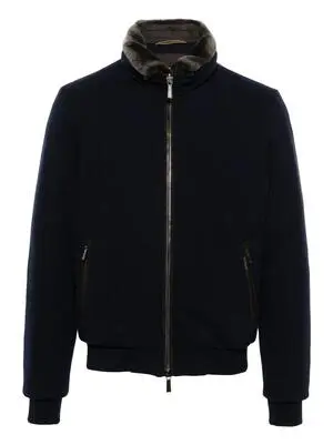 MOORER Zip-up Fleece Jacket - Blue