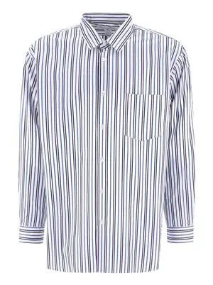 Play Comme Des Garcon Striped Cotton Shirt - Blue