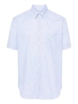 XACUS Check-pattern Cotton Shirt - Blue