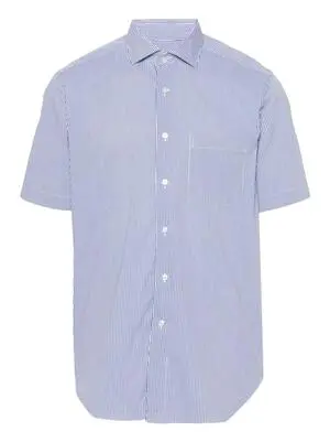XACUS Short-sleeve Striped Shirt - Blue