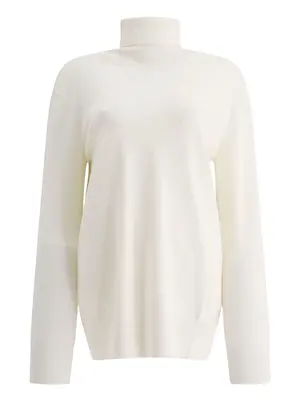 JIL SANDER Roll-neck Wool Jumper - White