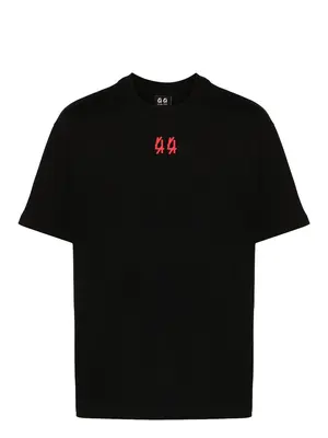44 LABEL GROUP Lasered Cotton T-shirt - Black