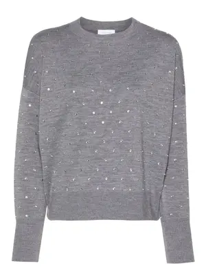 Rabanne Crystal-embellished Jumper - Grey