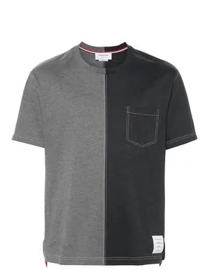 Thom Browne Two-tone Cotton T-shirt - Grey