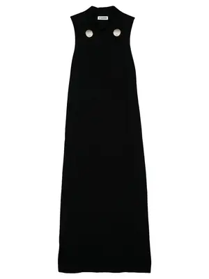 JIL SANDER Spread-Collar Wool Maxi Dress