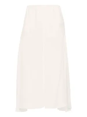 Chloé Georgette Cropped Trousers - Neutrals