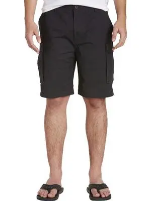 NAUTICA Big & Tall Stretch Ripstop Cotton Cargo Shorts Black