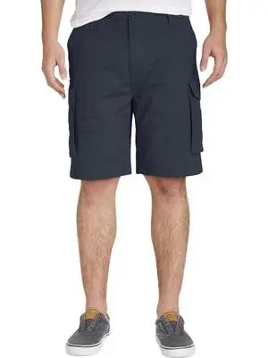 NAUTICA Big & Tall Stretch Ripstop Cotton Cargo Shorts Navy