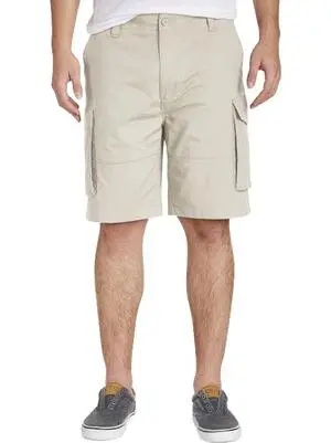 NAUTICA Big & Tall Stretch Ripstop Cotton Cargo Shorts - Stone