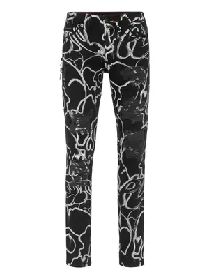 PHILIPP PLEIN Philipp Plein Skull & Bones Straight-Leg Jeans