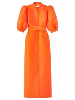 DESTREE Amoako Satin Midi Dress - Orange