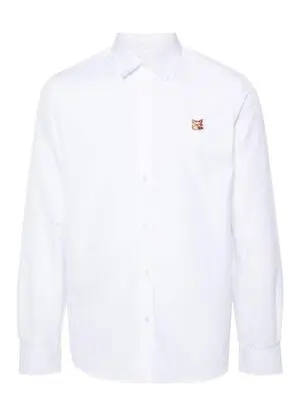 Maison Kitsuné Fox-motif Cotton Shirt - White