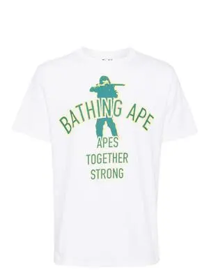 A BATHING APE Logo-print Cotton T-shirt - White