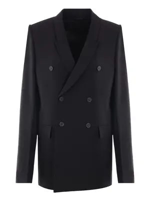 Rick Owens Double-breasted Wool Blazer - Black