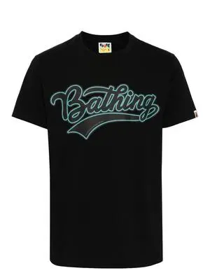 A BATHING APE Logo-print Cotton T-shirt - Black