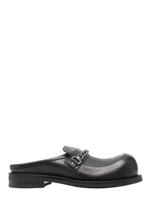 MARTINE ROSE Chain-detailed Leather Mules