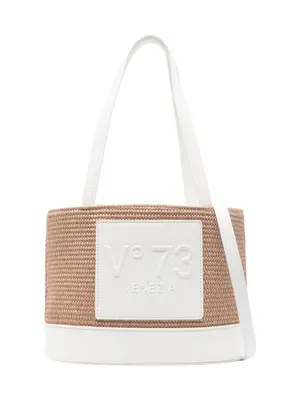 V°73 Embossed-logo Bucket Bag - White