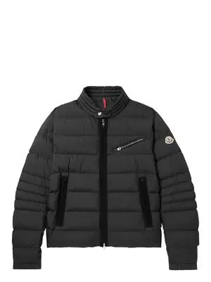 Moncler Grosgrain-trimmed Logo-appliquéd Quilted Shell Down Jacket - Black