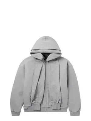 Balenciaga Incognito Oversized Layered Hoodie - Gray