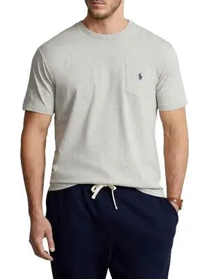 Polo Ralph Lauren Big & Tall Classic Fit Jersey Crewneck Pocket Tee - Grey