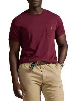 Polo Ralph Lauren Big & Tall Classic Fit Jersey Crewneck Pocket Tee - Red Wine