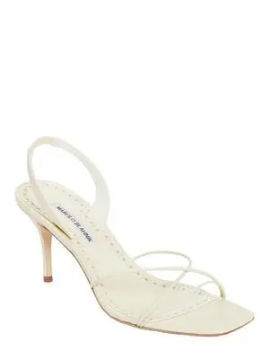 Manolo Blahnik Ninfea Slingback Sandal - Ivory