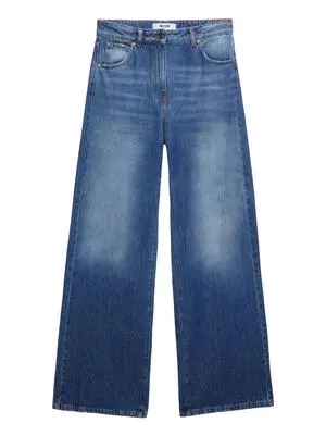 MSGM MSGM Logo-Appliqué Wide-Leg Jeans