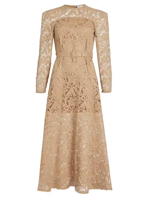 Patou Floral-lace Maxi Dress - Neutrals