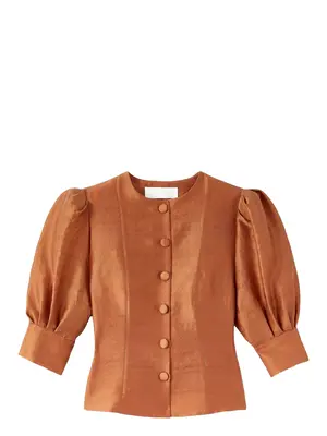 DESTREE Jasper Plissé Blouse - Brown