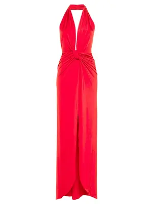 NISSA Open-back Maxi Dress - Red
