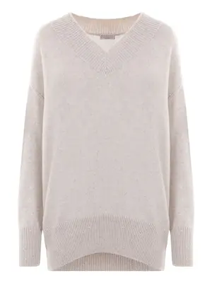 Brunello Cucinelli Long-sleeve V-neck Jumper - Neutrals