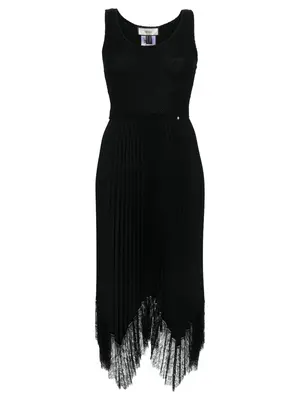 NISSA Pleated Midi Dress - Black