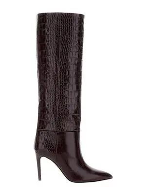 PARIS TEXAS Knee High Croco Embossed Boots