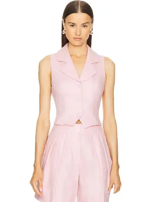 L'academie Carinne Vest Top - Blush Pink