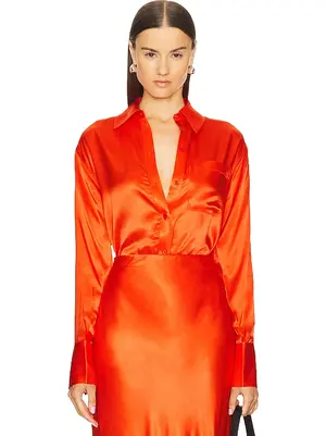 L'academie By Marianna Lenae Shirt - Red Orange
