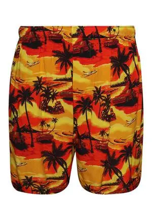 Balenciaga Printed Pyjama Shorts - Orange