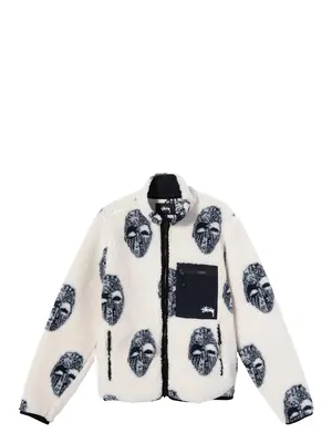 StÜssy Mask Jacquard Sherpa Jacket - Cream