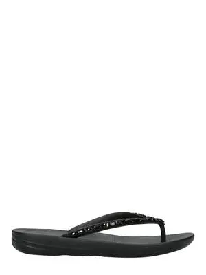 Fitflop Iqushion Sparkle Flip Flops - Black