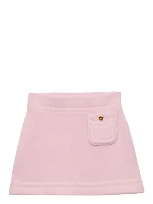 Prada Triangle-logo Cashmere Mini Skirt - Pink