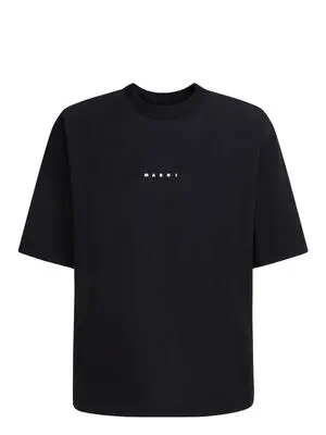 Marni Logo-print Cotton T-shirt - Black