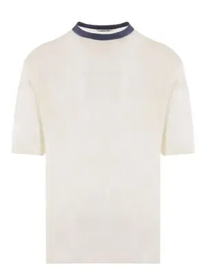 Auralee Contrasting-collar Short-sleeved T-shirt - Neutrals
