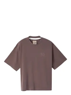 Camper Logo-embroidered T-shirt - Brown