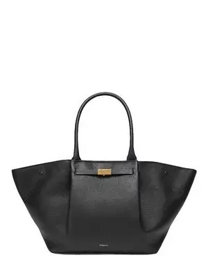 DEMELLIER New York Leather Tote - Black Small Grain/gold