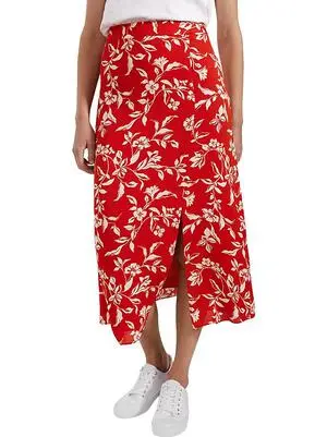HOBBS LONDON Eloise Printed Midi Skirt - Red Buttercream