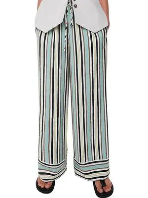Whistles Nicola Striped Wide Leg Pants - Multicolor