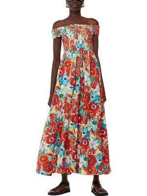 Whistles Blossom Tulips Bardot Dress - Multicolor