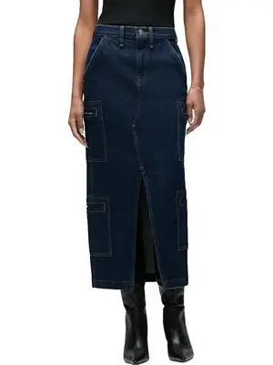 Hudson Jeans Reconstructed Denim Skirt - Denim Rinse