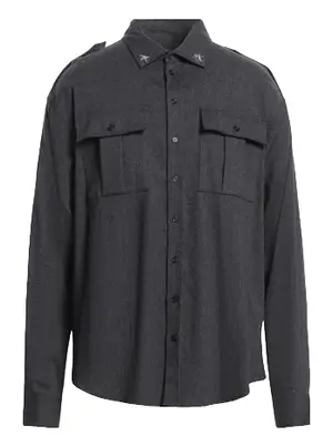 Dsquared2 Man Shirt Charcoal Size 36 Virgin Wool, Elastane Steel Grey